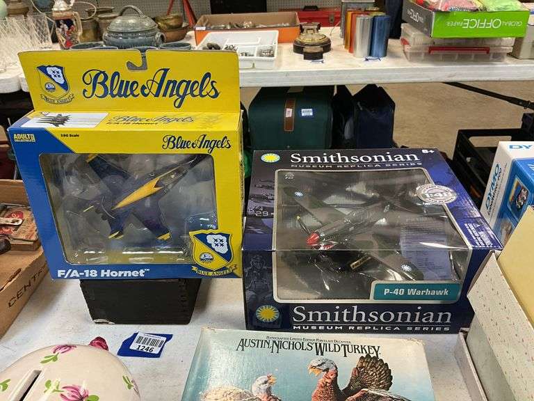 Two model planes in boxes: Blue Angels F/A-18 Hornet and Smithsonian P ...