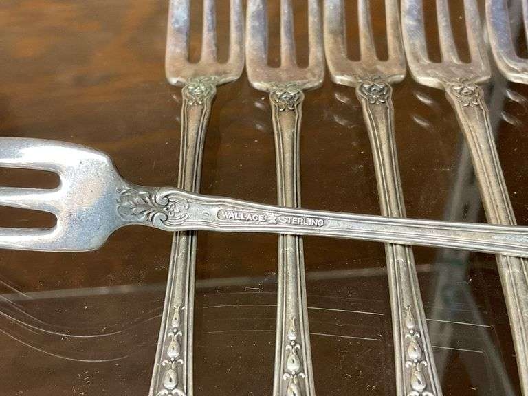 Six Wallace Le Reine STERLING cocktail forks - by the piece take six ...