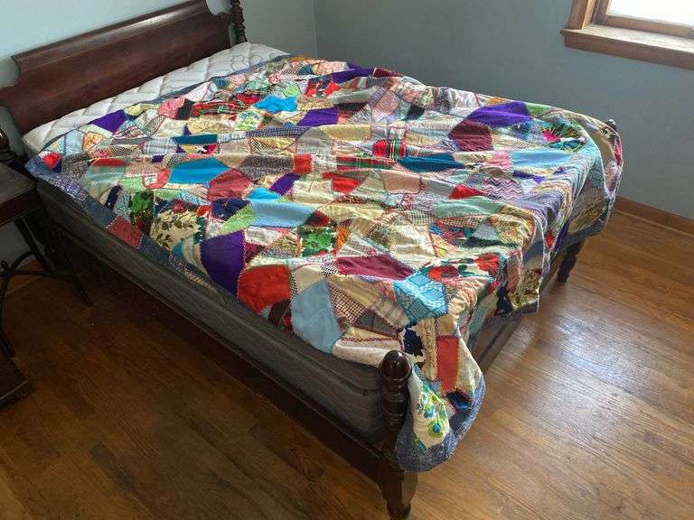 Crazy comforter w/ embroidered seams - Hurley Real Estate & Auctions