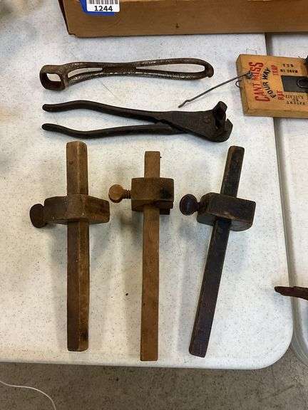 Wooden scribe tools, snow eagle, rat trap, awls, misc tools - Hurley ...