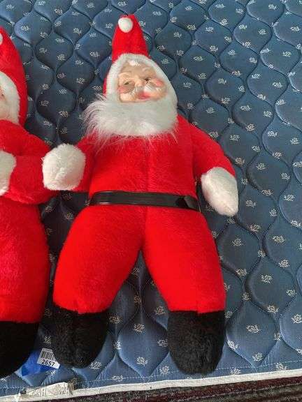 Three vintage rubber face Santa dolls - Hurley Real Estate & Auctions