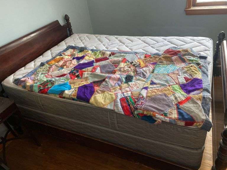 Crazy comforter w/ embroidered seams - Hurley Real Estate & Auctions