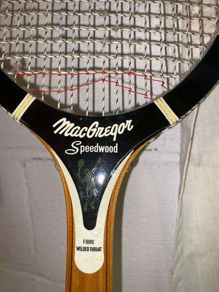 Wall mount dart board, MacGregor tennis racket - Hurley Real Estate & Auctions