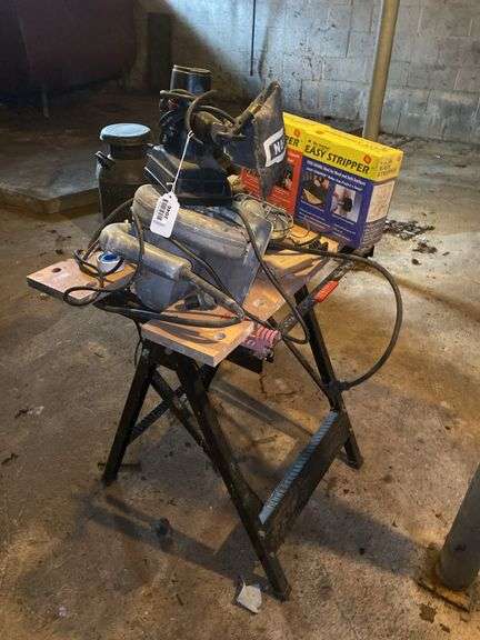 Workmate and contents: Craftsman sander, circular saw, drill, trouble ...