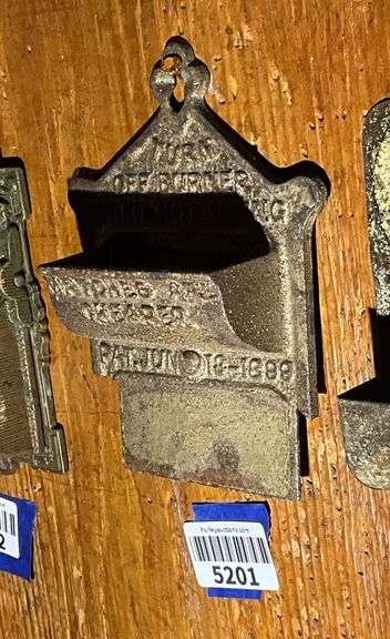1899 Patent cast iron wall mount match pocket - Hurley Real Estate ...