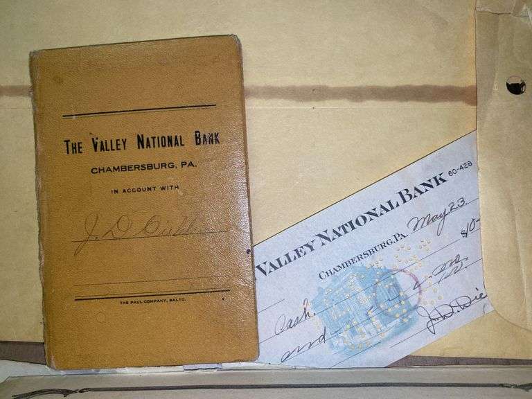 Correspondence, postage stamps, Valley National Bank/ Chambersburg ...