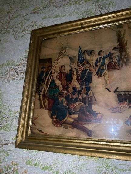 American Revolution print of Gen. George Washington and Martha visiting ...