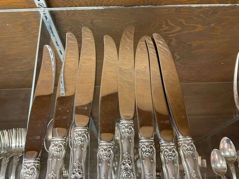 Eight Wallace Le Reine STERLING handle knives w/ stainless blades - by ...