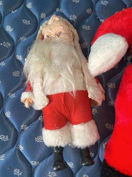 Three vintage rubber face Santa dolls - Hurley Real Estate & Auctions