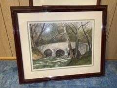 Clyde H. Roberts watercolor of Burnside Bridge, and C. Fries paintings ...