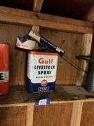 Gulf Livestock Spray tin and tin sprayer - Hurley Real Estate & Auctions