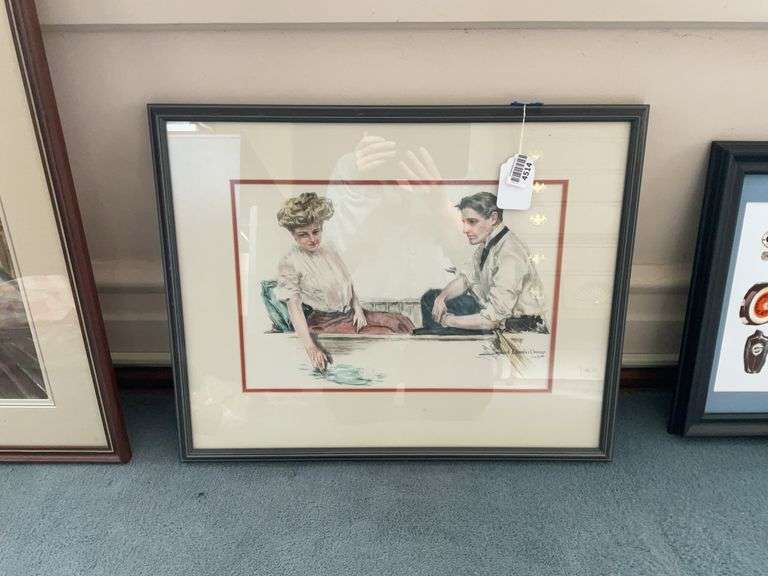 Howard Chandler Christy print, Drifting, framed 25 x 20 - Hurley Real ...