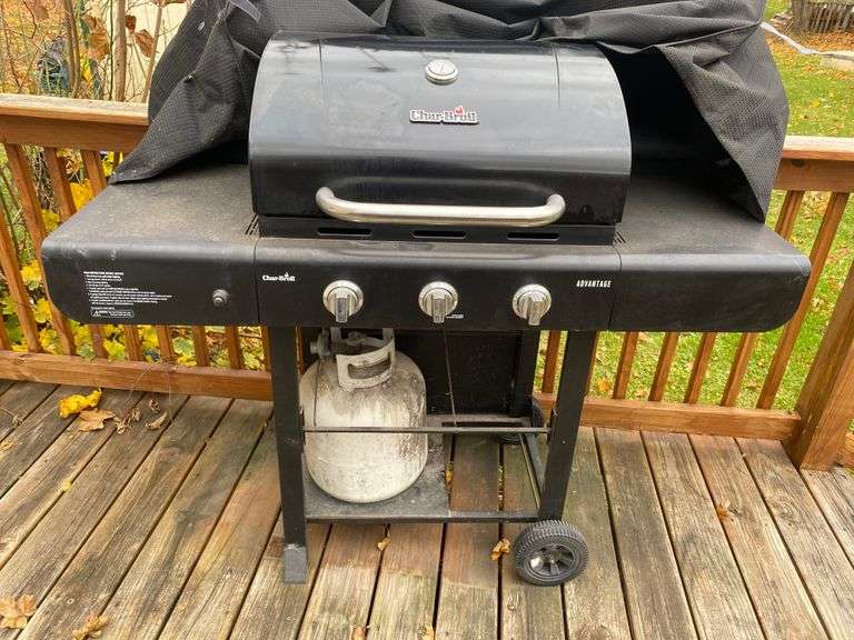 Char-Broil gas grill w/ propane tank and cover - Hurley Real Estate ...