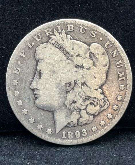 US Silver Morgan Dollar - 1893 CC - Rare Date - Carson City - Hurley ...