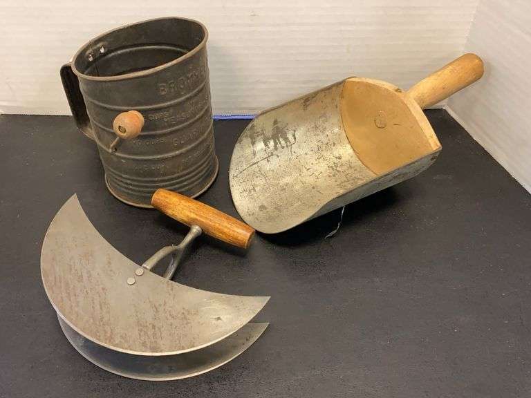 Kitchenware: double hand chopper, sifter, scoop - Hurley Real Estate ...