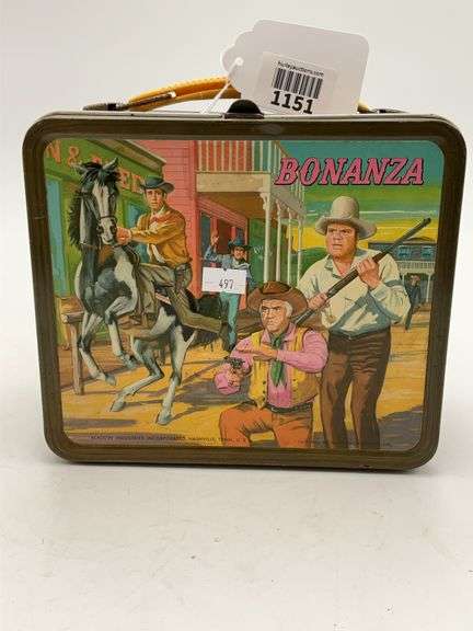 Vintage BONANZA litho tin lunchbox - Hurley Real Estate & Auctions