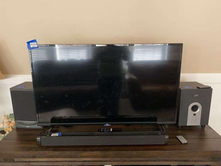 TCL TV model: 40S334 and soundbar speaker system, w/ remotes - Hurley ...