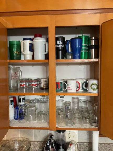Contents of cupboard: mugs, glasses, travel mugs - Hurley Real Estate ...