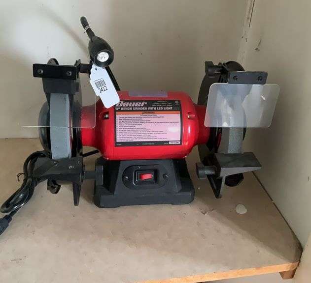 Bauer double bench grinder w/ LED light - Hurley Real Estate & Auctions