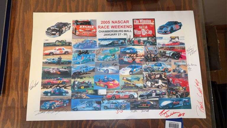 Framed Autographed Nascar Poster 11x17 - Hurley Real Estate & Auctions