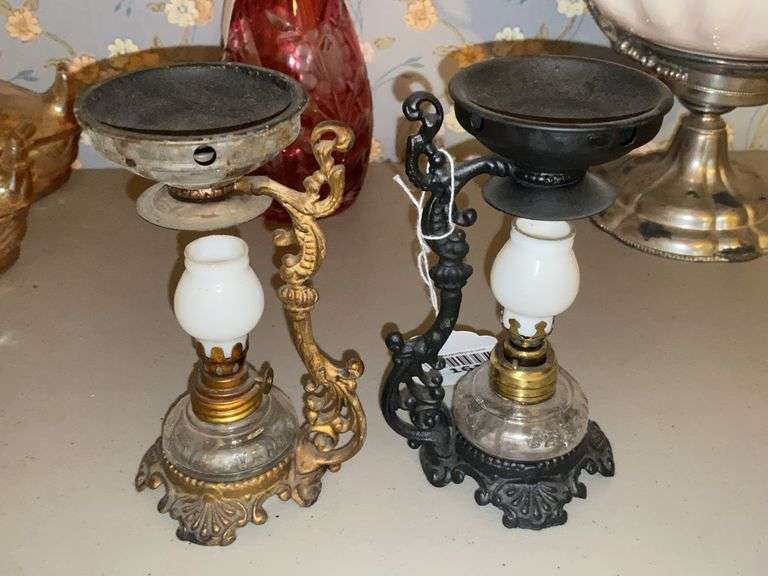 Two Vapo-Cresolene mini oil lamps - Hurley Real Estate & Auctions