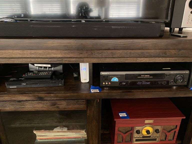 Magnavox DVD player, Sony VHS player, Radio Shack selector switch ...