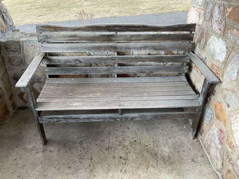 Wooden porch bench - Hurley Real Estate & Auctions