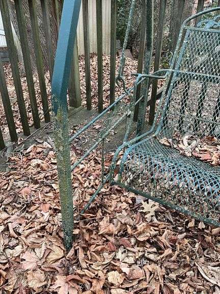 Metal bench swing on frame - Hurley Real Estate & Auctions