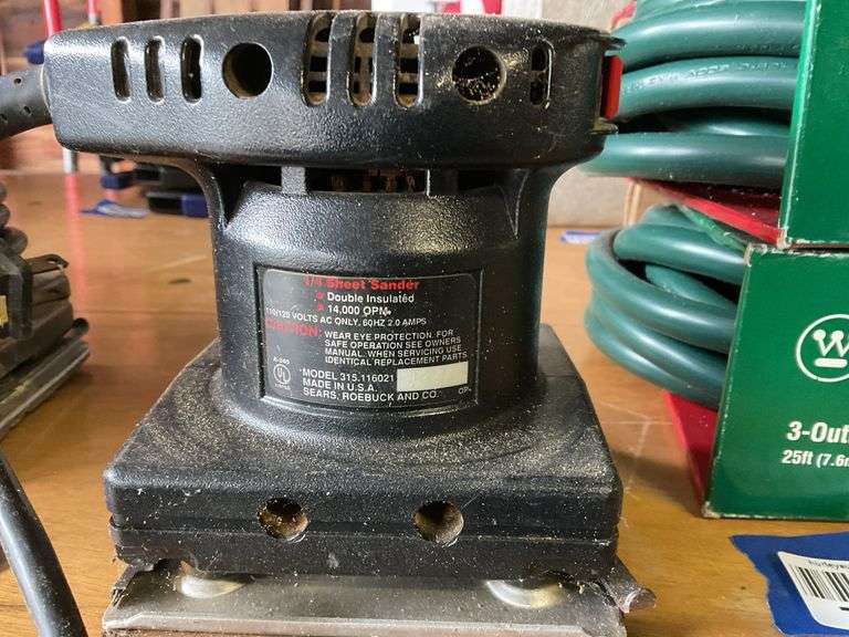 Two quarter sheet sanders - Hurley Real Estate & Auctions