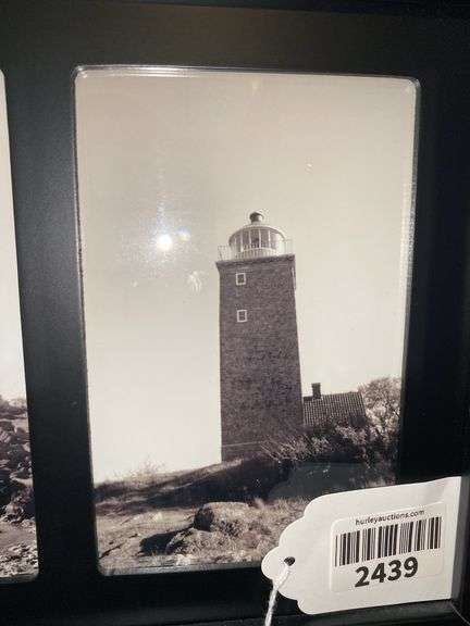 Lighthouse photograph triptych, framed - Hurley Real Estate & Auctions