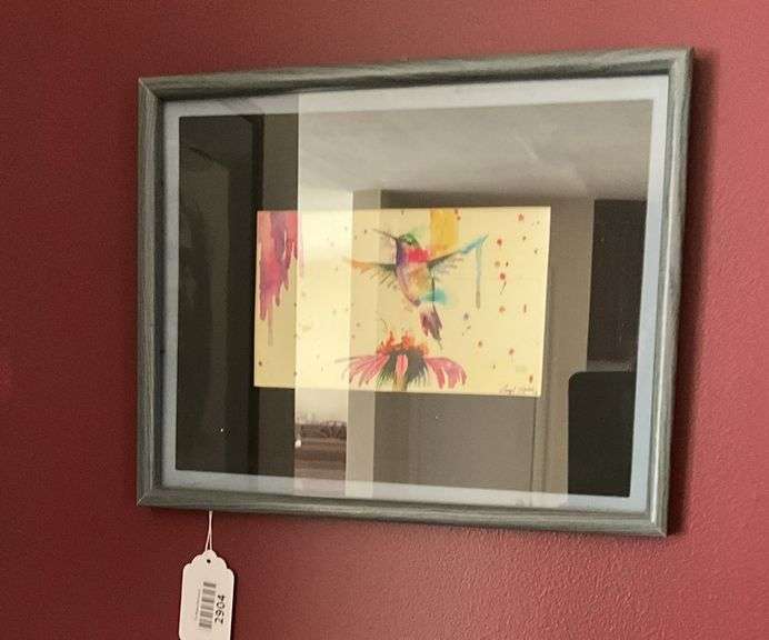 Hummingbird print, framed - Hurley Real Estate & Auctions