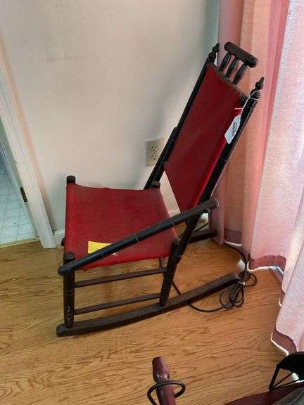 Victorian bamboo turned rocker - note unattached arm joint - Hurley ...