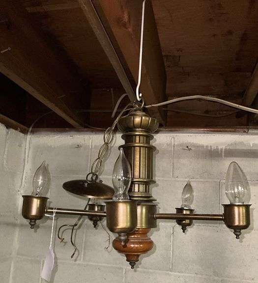 Electric ceiling light fixture w/ wood insert - Hurley Real Estate ...