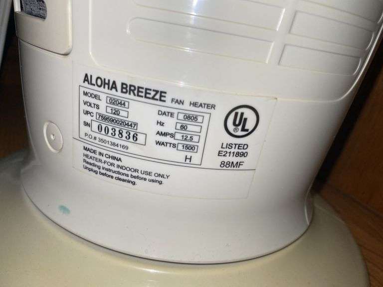 Aloha Breezer tower fan/heater - Hurley Real Estate & Auctions
