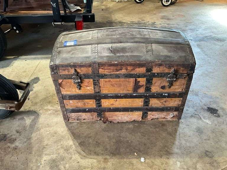 Antique camel back trunk - Hurley Real Estate & Auctions