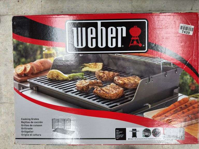 Weber Cooking Grates, Fits Spirit 200 series grills (front-mounted ...