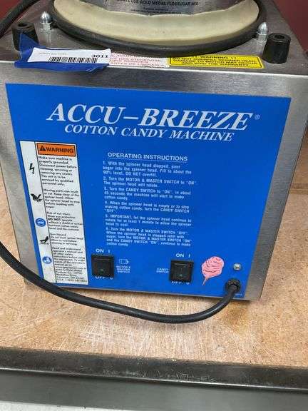 ACCU-BREEZE Cotton candy floss machine, model 3040SR - Hurley Real ...