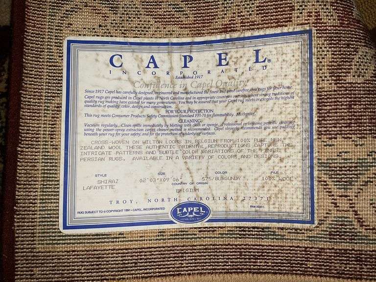 Capel Persian style wool rug runner 27x108 - Hurley Real Estate & Auctions