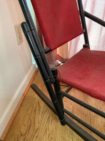 Victorian bamboo turned rocker - note unattached arm joint - Hurley ...