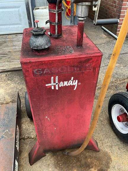 Handy Gas Caddy with RP-10 hand crank pump 30 gallon - Hurley Real Estate & Auctions