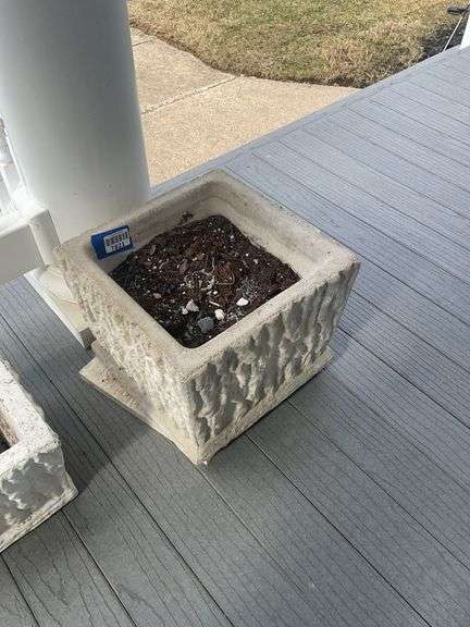 Two square cement planter boxes - Hurley Real Estate & Auctions