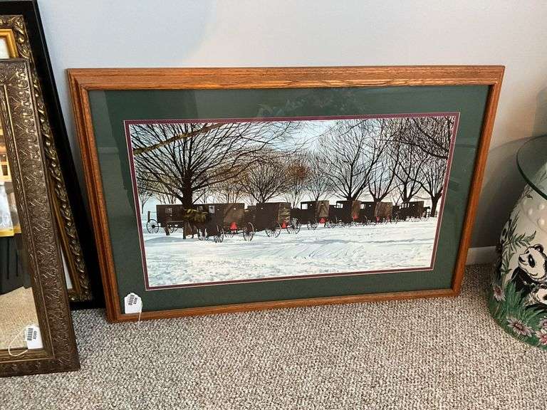 Don Patterson print, Amish buggies, framed 26.75x40.75 - Hurley Real ...