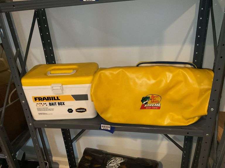 Frabill baitbox, Bass Pro extreme boat tote, fishing accessories ...