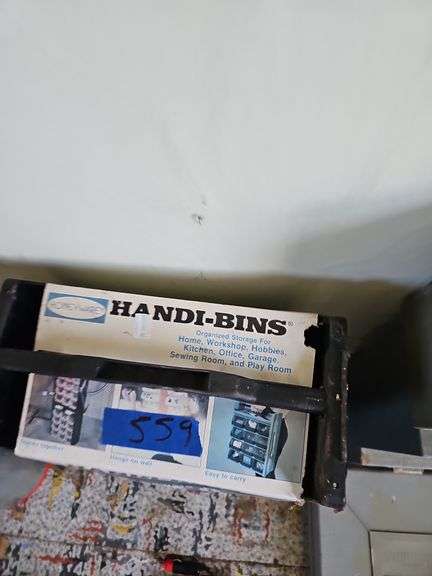 Handi-bins. Storage and hardware bin - Hurley Real Estate & Auctions