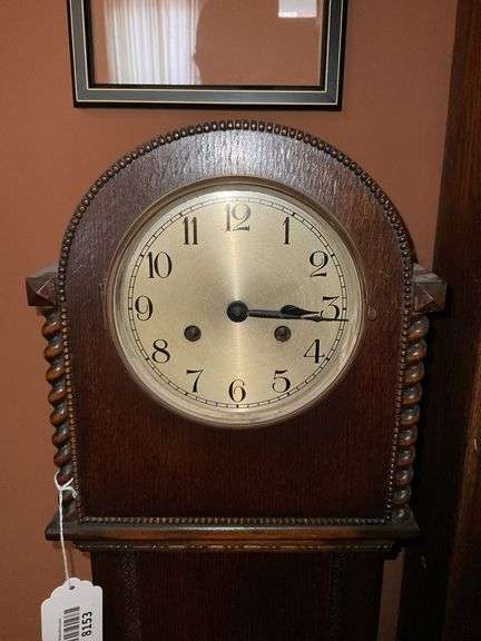 Floor clock in oak case w/ barley twist turnings 10x6x55 - Hurley Real ...
