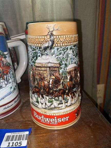 Four Budweiser collector mugs - Hurley Real Estate & Auctions