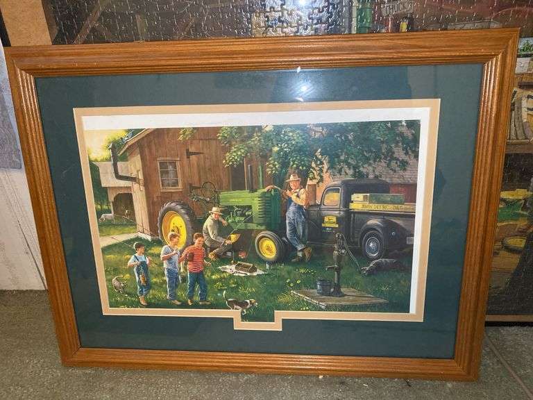 Two John Deere tractor prints - Hurley Real Estate & Auctions