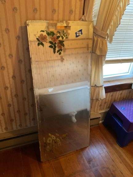 Beveled mirror w/ handpainted floral decor, and fanny lifter exercise ...