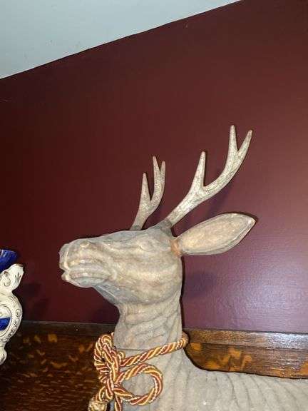 Carved wood recumbent stag - Hurley Real Estate & Auctions