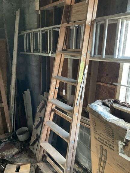 8' wooden step ladder - Hurley Real Estate & Auctions